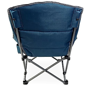 Black Sierra Deluxe Low Scoop Padded Camping Chair, Folding Event Chair with Cup Holder and Carrybag, Outdoor Portable Beach Chair Supports 250 Lbs, Event Chair, Camping Chair, Beach Chair