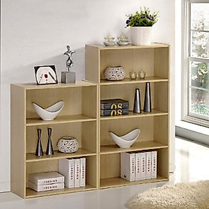 Furinno Pasir 4 Tier Open Shelf, Steam Beech