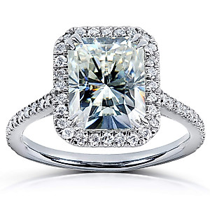 Kobelli Radiant-cut Moissanite Engagement Ring 3 CTW 14k White Gold, Size 5.5, White Gold