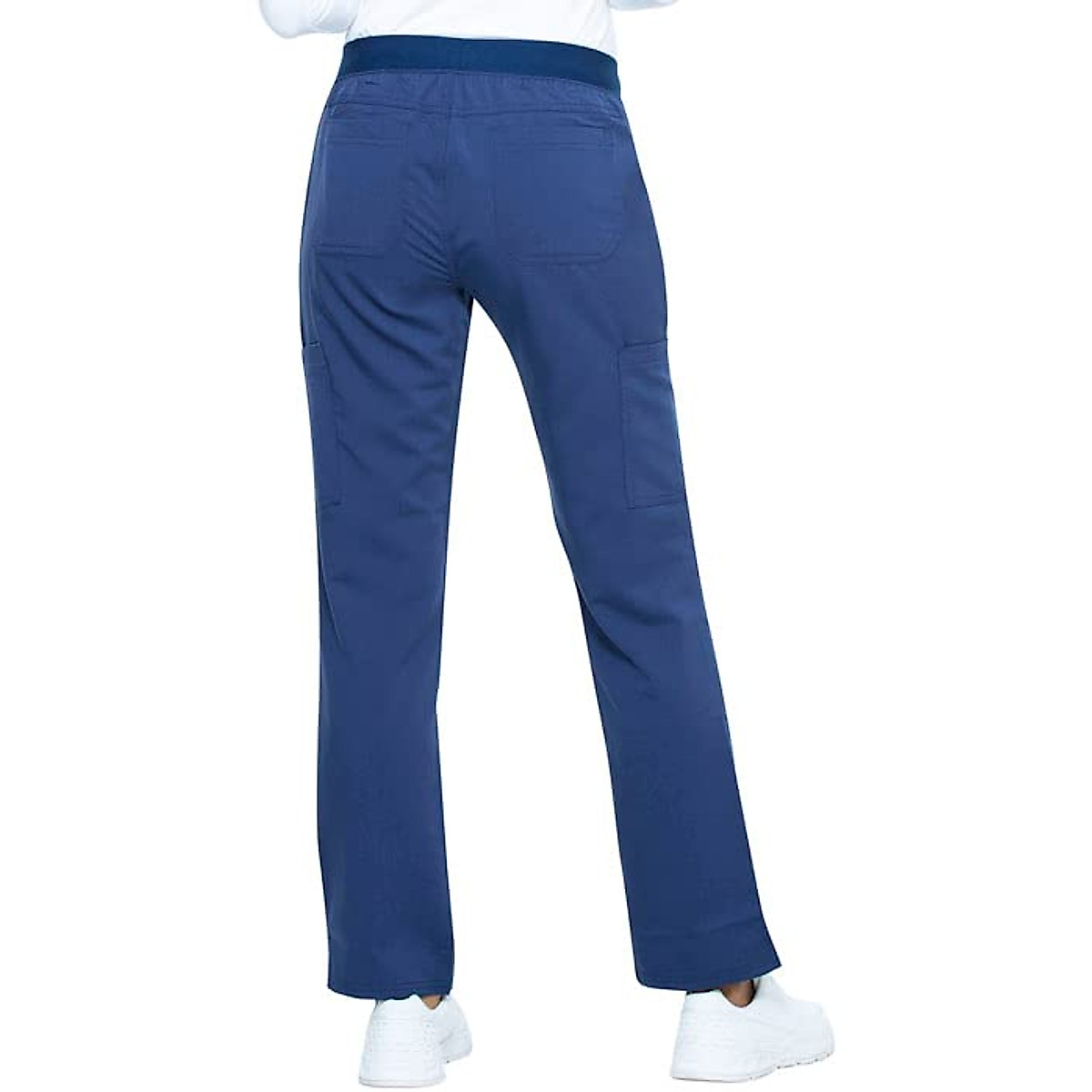 Sanibel Scrubs Stretch Women's Petite Midrise Tapered Leg Drawstring Pant (Navy - PL130P-NARS-MP)