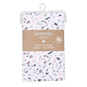Lambs & Ivy Signature Terrazzo Abstract Organic Cotton Fitted Crib Sheet