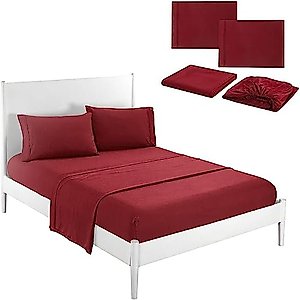 Rzzeel Casilva Sheets, Bed Sheets, Self Cleaning Sheets, Eucalyptus Sheets, Full Size Sheets, Temperature Regulating Sheets, Bedding Experience a Better Way to Sleep (Red,Twin)