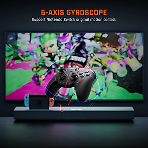 PC Gaming Controller, Wireless Controller with Custom Button, 6-Axis Gyro, Dual Shock, Macro, Turbo, Bluetooth Game Controller for Windows 10/Android/iOS/PC