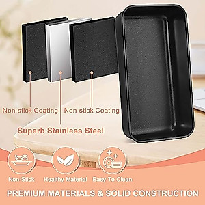 Herogo Non-Stick Loaf Pan, 9 x 5 Inch Stainless Steel Meatloaf Baking Pan for Baking Bread Meatloaf Brownie Lasagna, Black Rectangle Bread Loaf Pan for Homemade Bread, Oven Safe