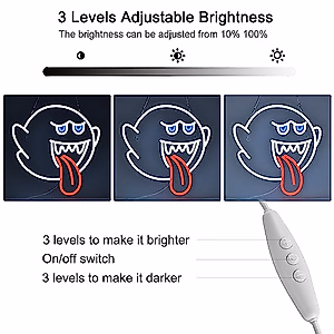 GHOST LED Neon Signs Halloween Beer Bar Club Bedroom Neon Lights for Office Hotel Pub Cafe Wedding Birthday Party Man Cave Night Light Art Wall Lights 13" x 13" Red