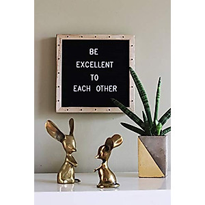 Letter Board The Original Black Felt Board with Stand, Built-in LED Lights 10 x 10 -Menu Board + Wood Frame, 340 Letters, Emojis + Cursive Words - Custom Sign Messages