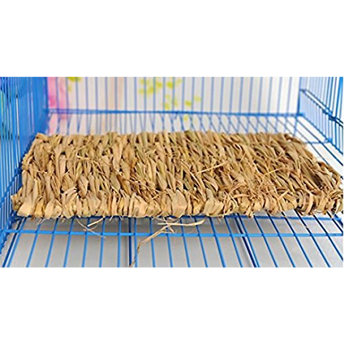 BESAZW Rabbit Mat,Grass Mats for Rabbits,Safe & Edible Rabbit Mats for Cages,Bunny Chew Toys for Rabbits (C:15.7"x11"(2 Pack))