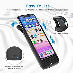 NEWDERY Battery Case for iPhone 11 Qi Wireless Charging Compatible, 5000mAh Extended Rechargeable Portable Charger Case for iPhone 11 (6.1 inches)