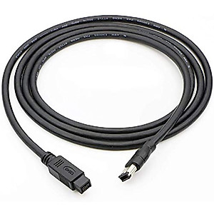 PASOW FireWire 800 to 400 9 to 6 pin Cable (9pin 6pin) 6FT, IEEE 1394 Firewire 800 9-pin/6-pin Cable 6 Feet(9 pin to 6 pin)