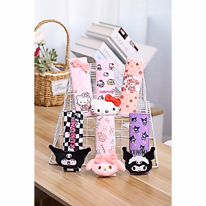 bkigfyi Cute Car Extended Seat Belt Cushions Shoulder Pad -2 Pieces Kawaii car Decor Plush Soft Belt Protector Cushions Shoulder Pads for a More Comfortable Driving