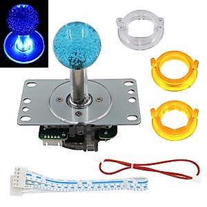 SJ@JX Arcade LED Joystick SANWA Style Fight Game Joystick LED Stick Retro Joy Circular Octagonal Limiter for Retro Pie Raspberry Pi MAME JAMMA