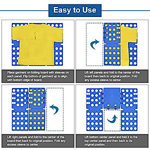 T shirt Folding Board T shirt Clothes Folder Laundry Organizer Easy and Fast for Kid and Adult to Fold Clothes Blue
