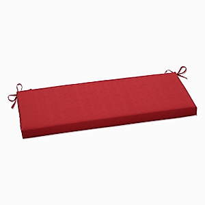 Pillow Perfect Monti Chino Solid Indoor/Outdoor Wicker Patio Sofa/Swing Cushion, Weather and Fade Resistant, 18" x 45", Red