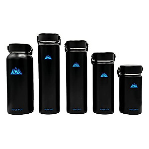 Castellanos Polerce 12 Oz Coffee Stainless Steel Travel Mug - Vacuum Insulated Double Wall Thermally Insulated Wide Mouth Bottle - BPA Free, Rust and Leak Proof (Black)