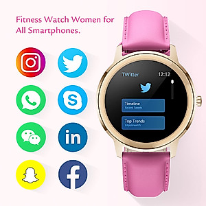 Smart Watch for Women Fitness Tracker: Smartwatch for Android & IOS Phone with Waterproof IP68 Pedometer Heart Rate Blood Oxygen Monitor Activity Wrist band Bluetooth Sport Bracelet (rose red)