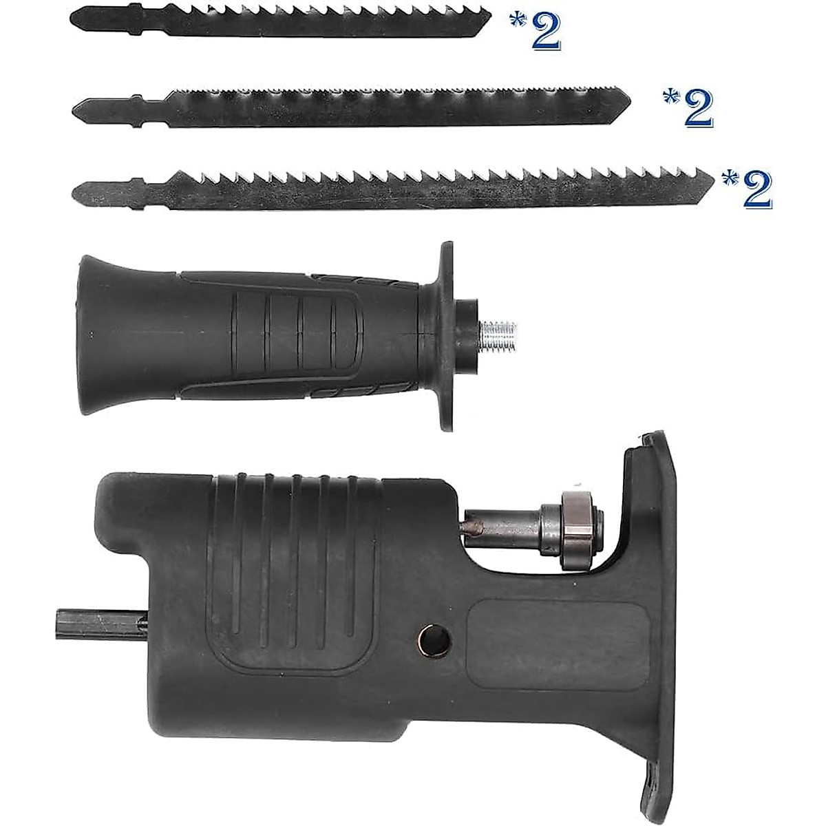 QINALO Electric Drill Reciprocating Saw Adapter, Electric Reciprocating Saw Accessory Kit with Wireless Adapter Kit and Ergonomic Black Handle, Portable Electric Jig Saw for Wood and Metal Cutting