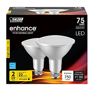 Feit Electric LED PAR30L Bulbs, 75W Equivalent, Dimmable, 3000K Bright White, 750 Lumens, 22 Year Lifetime, E26 Base, PAR30 Flood Lights, Spotlight Bulb,Weatherproof, 2 Pack, PAR30LDM/930CA/2