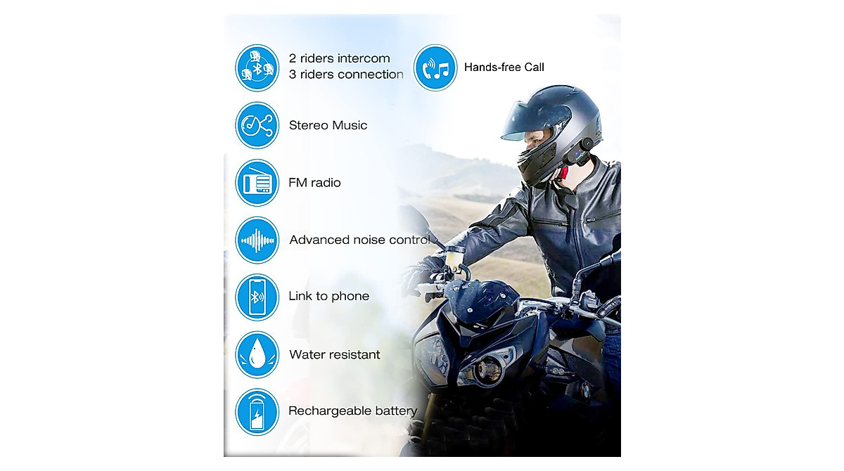 FreedConn TCOM-VB Motorcycle Helmet Bluetooth Intercom System