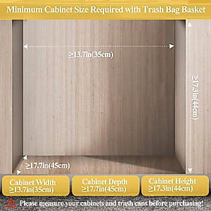 Pull Out Trash Can Under Cabinet Slider, Under Counter Trash Can Pull Out with Garbage Bag Holder, Under Sink Trash Can Pull Out for 7-11 Gallon Garbage Cans, Up to 100 lb (Not Include Trash Can)
