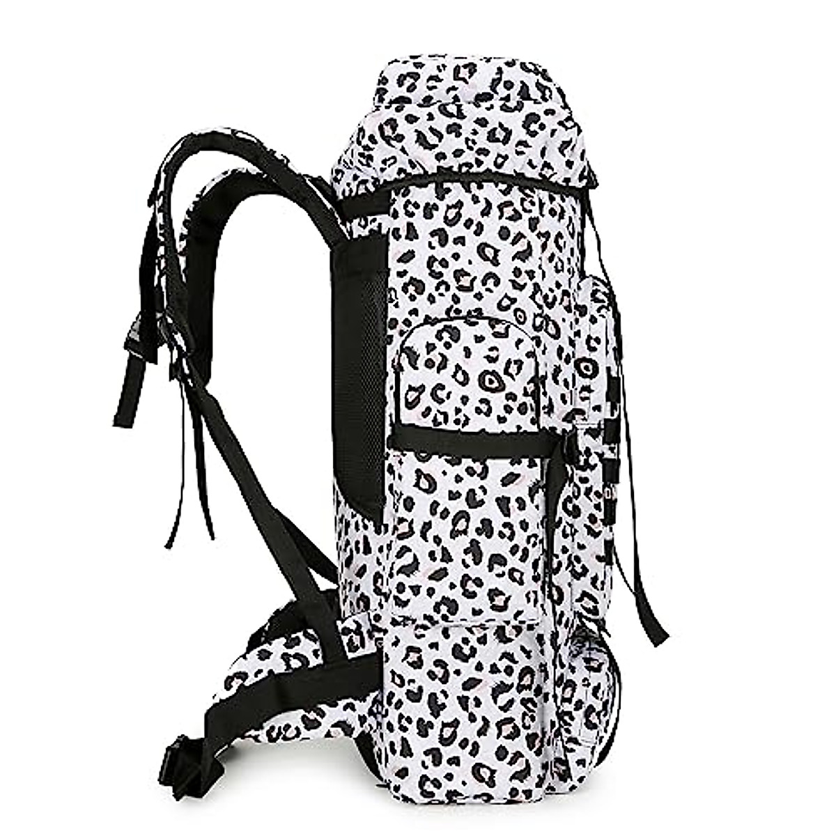 W WINTMING 70L Hiking Backpack Lightweight Camping Backpack Molle Backpack for Backpacking Treeking Climbing Outdoor - Frameless (Leopard Camo)