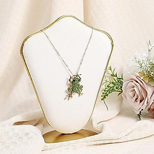 VALICLUD 3D Green Frog Necklace for Women Crystal Frog Jewelry Frog Brooch with Golden Chain Alloy Frog Stuff Animal Frog Jewelry Frogs Charm ( 5. 2 X 3. 2cm/ 2. 0 X 1. 3inch )