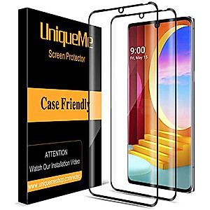 UniqueMe [2 Pack] Screen Protector Compatible for LG Velvet/LG Velvet 5G UW Tempered Glass,3D Full Coverage Film HD [Easy Installation] Edge to Edge Protection