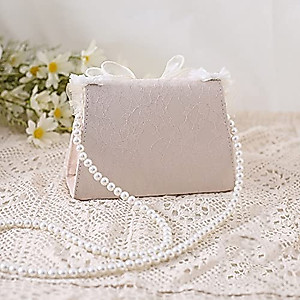 JIAJIA B01 Women's Purses Handbags Envelope Clutch Bags Tassel Lace Flowers Wedding Evening Bag,Pink