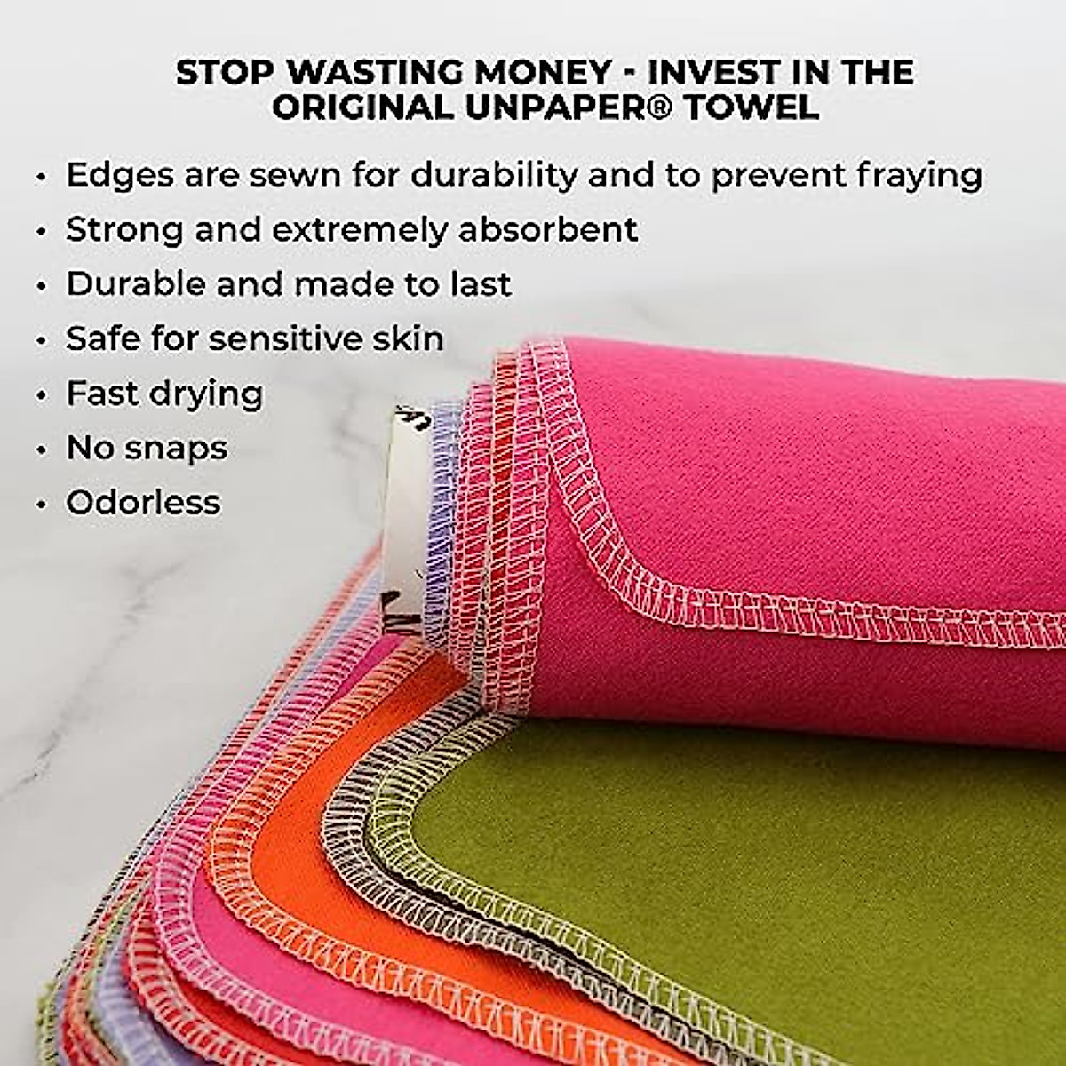 Marley's Monsters UNpaper Towels - 12 count roll, Reusable Paper Towels Cotton, Tree Free (Surprise Print)