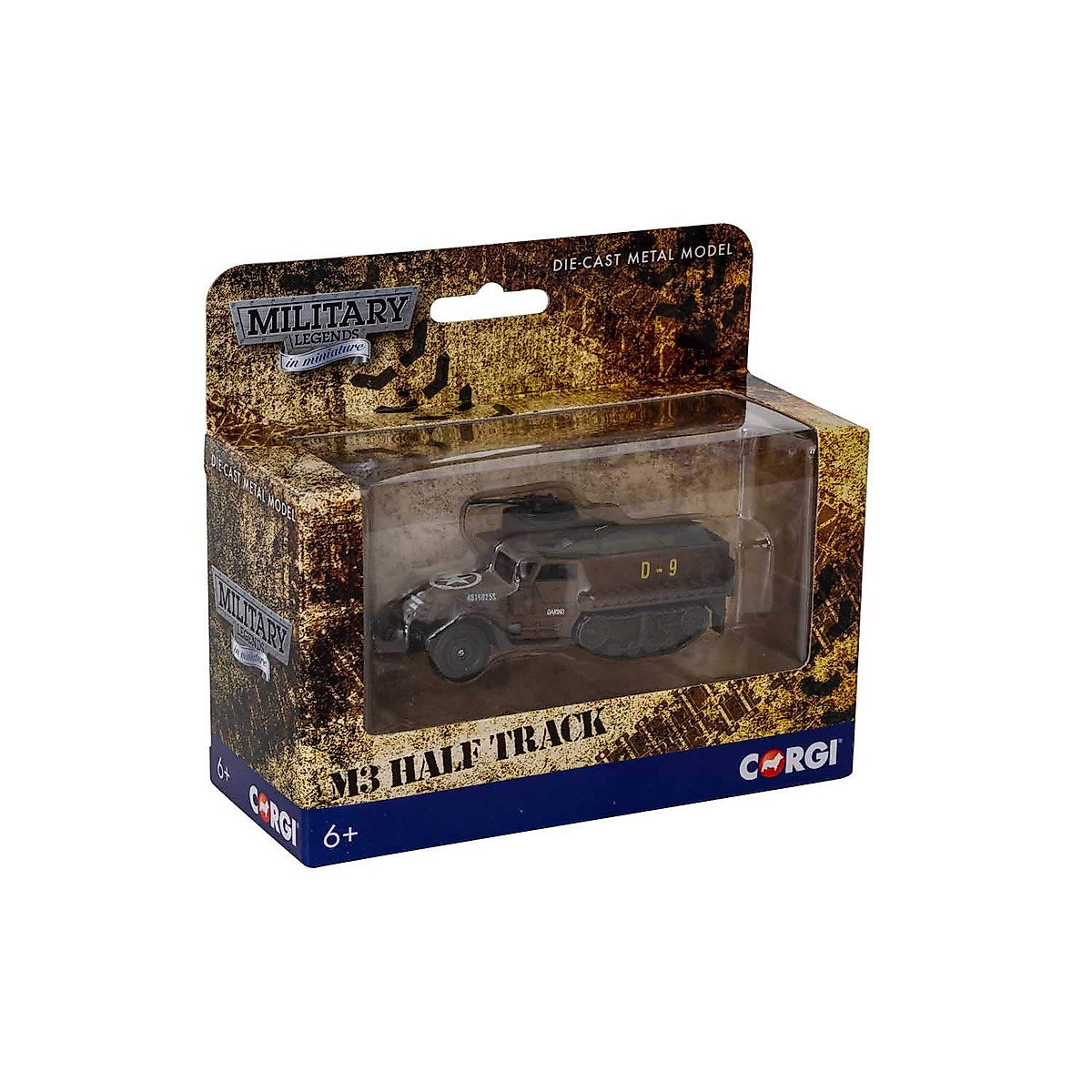 Corgi Diecast M3 Half Track Normandy D-Day WWII Military Legends in Miniature Fit The Box Scale CS90631