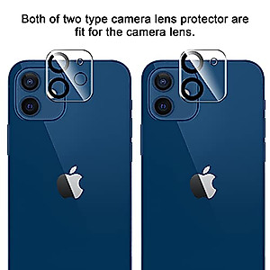 [3+3+1] LK 3 Pack iPhone 12 Screen Protector + 3 Pack Lens Protector with Alignment Frame, [9H] Tempered Glass, Scratch-Proof, Bubble-Free, Smooth Touch Screen Protector for iPhone 12, Clear, 6.1-inch