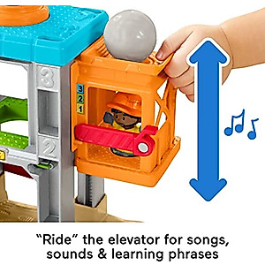 Fisher-Price Little People Toddler Learning Toy Load Up ‘N Learn Construction Site Playset With Dump Truck For Ages 18+ Months