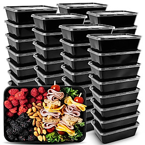 Meal Food Prep Container,50 Pack / 26 OZ Food Storage Containers with lids,Disposable Airtight Bento Box Reusable Plastic Lunch Box Kitchen Food Take-Out Healthy Box Microwave,Dishwasher,Freezer Safe