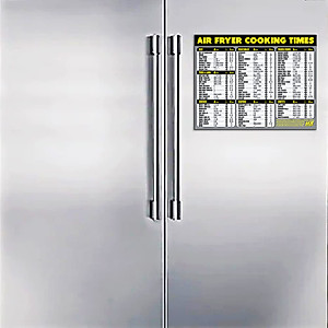 Air Fryer Cooking Times Chart Magnet - Extra Large Easy to Read Airfryer Magnetic Cheat Sheet - Healthy Air Fryer Cookbook Accessory Air Fryer Food Kitchen Conversion Air Fryer Oven Accessories (Grey)