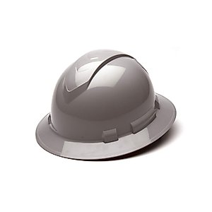 Pyramex Ridgeline Full Brim Hard Hat 4 Point Ratchet Gray