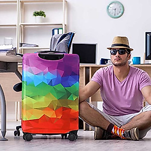 Sweetude 3 Pcs Travel Luggage Cover Washable Suitcase Protector Rhombus Geometry Suitcase Cover Luggage Protector Fits 18-28 Inch Luggage, 3 Sizes (Geometric Style)