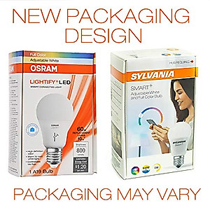 SYLVANIA SMART+ ZigBee Full Color and Tunable White A19 LED Bulb, Works with SmartThings, Wink, and Amazon Echo Plus, Hub Needed for Amazon Alexa and Google Assistant, 1 pack
