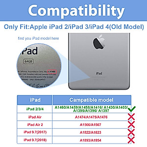 ProCase Rugged Heavy Duty Case for iPad 2 3 4(Old Model), Shockproof 360 Degree Rotatable Kickstand Protective Cover Case for iPad 2nd/iPad 3rd/iPad 4th -Black