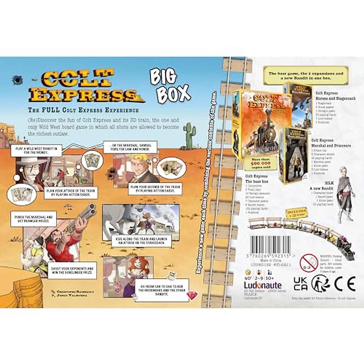 Colt Express BIG BOX Board Game - Base Game, Expansions, and New Bandit Included! Wild West Adventure Game, Strategy Game for Kids & Adults, Ages 10+, 2-9 Players, 40 Min Playtime, Made by Ludonaute