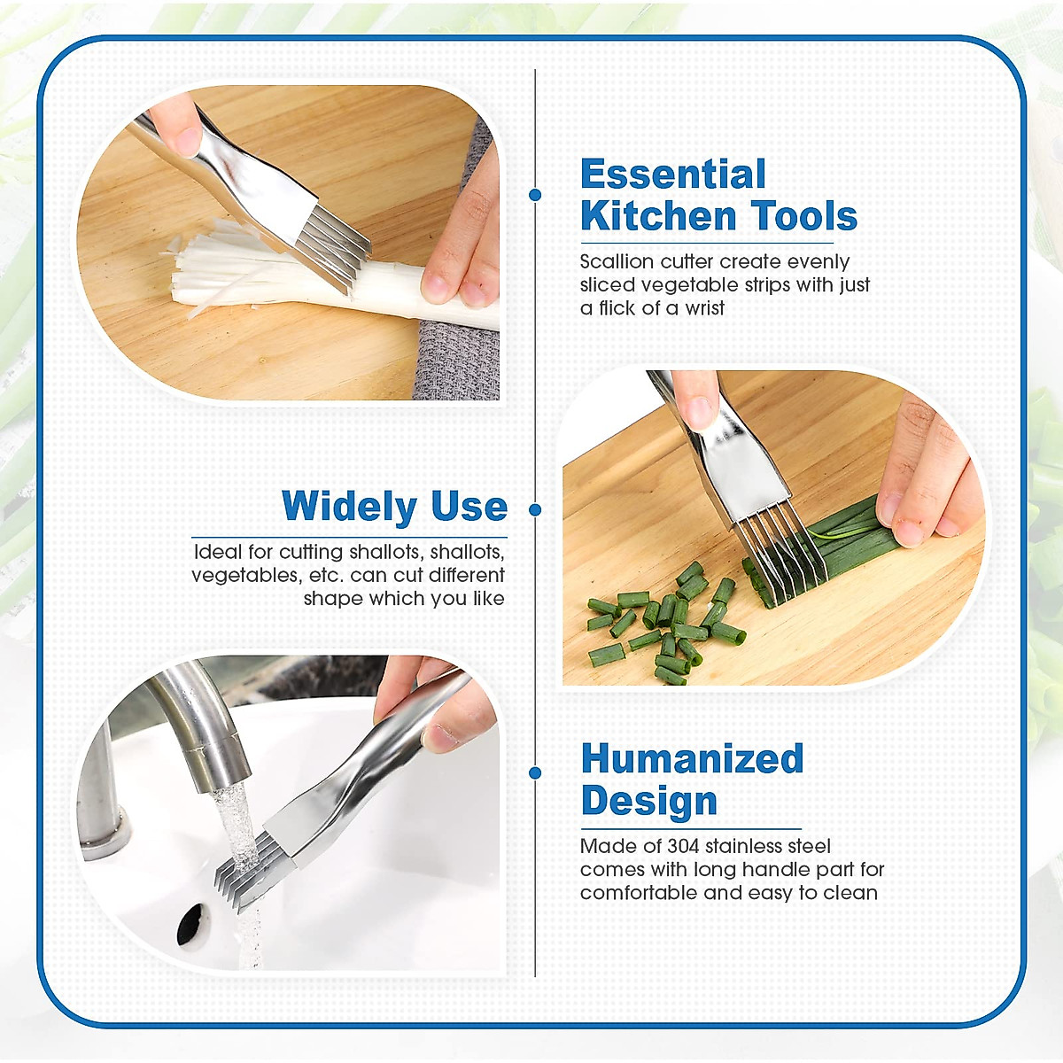 9 Pcs Finger Guard Set for Cutting Includes 4 Stainless Steel Cutting Protector 2 Adjustable Safe Thumb Guard 2 Finger Cot Scallion Cutter Shred Silk Knife to Avoid Hurting When Slicing and Chopping