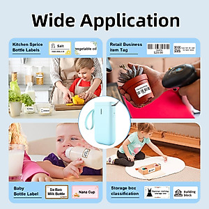 NIIMBOT D11 Label Maker Machine with Tape, Mini Label Printer, Portable Wireless Label Printer, for Phone Pad Office Home Organization USB Rechargeable (Green)