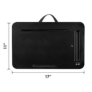 LapGear Sidekick Lap Desk with Device Ledge and Phone Holder - Black - Fits up to 15.6 Inch Laptops - Style No. 44218