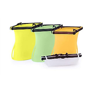 Reusable Silicone Food Storage Dishwasher Safe Food Bags Stand-Up (4 x 33 Oz) Microwave Freezer Bag