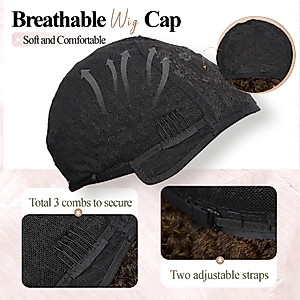 Hanne Fashion Short Kinky Curly Wigs Ombre Brown Side Part Wig Afro Curly Wig Twist Out Wigs Heat Resistant Fiber Synthetic Full Wigs for Black Women (1B 30#)