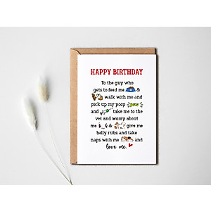 Dog Dad Birthday Card - Funny Birthday Card - Funny Dog Dad Gifts For Men - Dad Birthday Gifts From Daughter - Cute Birthday Card For Father
