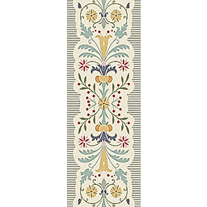 Studio M Floor Flair Jubilee - 2.5 x 7 Ft Decorative Vinyl Rug - Non-Slip, Waterproof Floor Mat - Easy to Clean, Ultra Low Profile - Printed in The USA