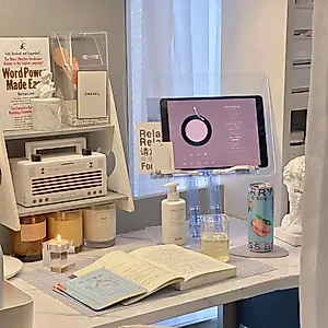 Acrylic Laptop Stand for Desk, Book Stand, Clear Laptop Riser Adjustable Height, Foldable Portable Adjustable Laptop Stand Compatible with MacBook Pro Other Notebooks