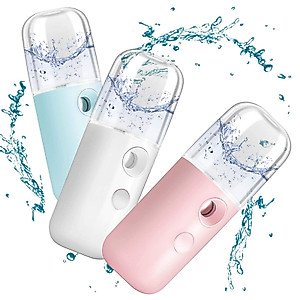 GIVERARE Nano Facial Steamer, Handy Mini Mister, USB Rechargeable Mist Sprayer, 30ml Visual Water Tank Moisturizing&Hydrating for Face, Daily Makeup, Skin Care, Eyelash Extensions-Pink