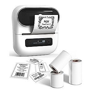 Phomemo M220 Label Maker, New Flagship 3.14 Inch Bluetooth Thermal Label Printer for Barcode, Address, Labeling, Mailing, File Folder Label, Easy to Use, Support with Phones&PC, with 3 Roll Label
