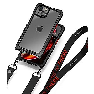 GOOSPERY Z Bumper Crossbody Compatible with iPhone 14 Case [Strap Included] Shock Absorbing Dual Layer Structure TPU Edge Crystal Clear PC Cover with Shoulder Strap Outdoor Design, Clear