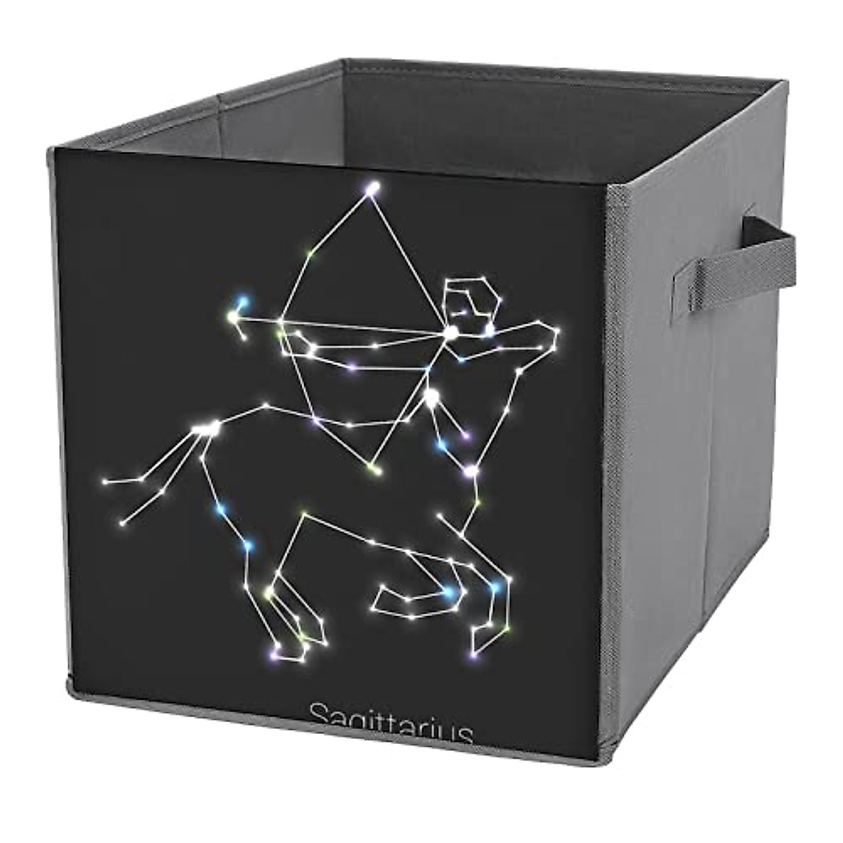 Constellation Sagittarius Canvas Collapsible Storage Bins Cube Organizer Baskets with Handles for Home Office Car